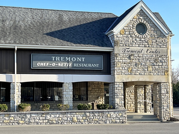 The stone facade of Tremont Center houses this time capsule of American dining. Chef-O-Nette's unassuming exterior belies the culinary treasures waiting inside.