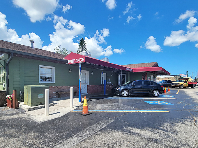 The unassuming exterior of Yoder's Restaurant doesn't hint at the culinary treasures within&mdash;proof that you should never judge a book by its cover-or a restaurant by its awning.