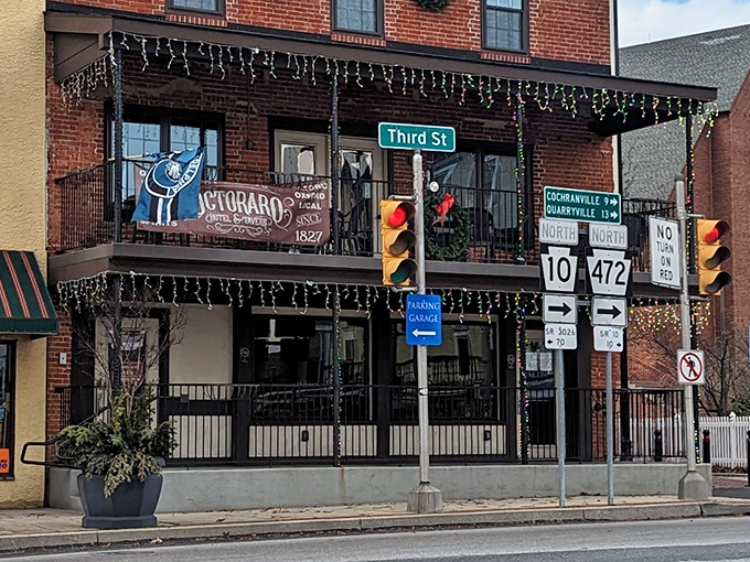 This charming brick facade on Third Street whispers "come inside" with the confidence of a place that's earned its reputation.