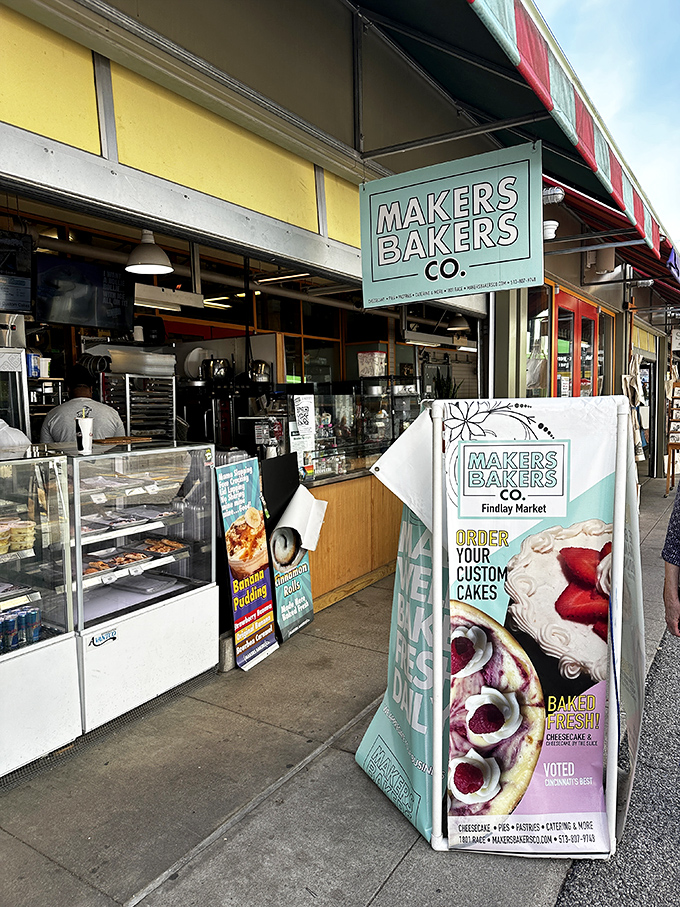 The colorful awning and enticing banners are like sirens calling to carb-lovers everywhere. Cincinnati's sweetest temptation awaits!