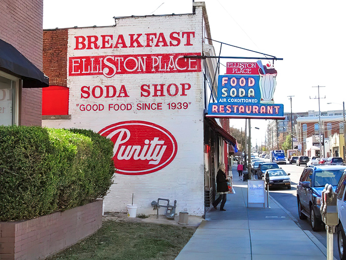 The iconic white brick building with its vintage neon sign stands as Nashville's time machine disguised as a diner. Some landmarks just get better with age.
