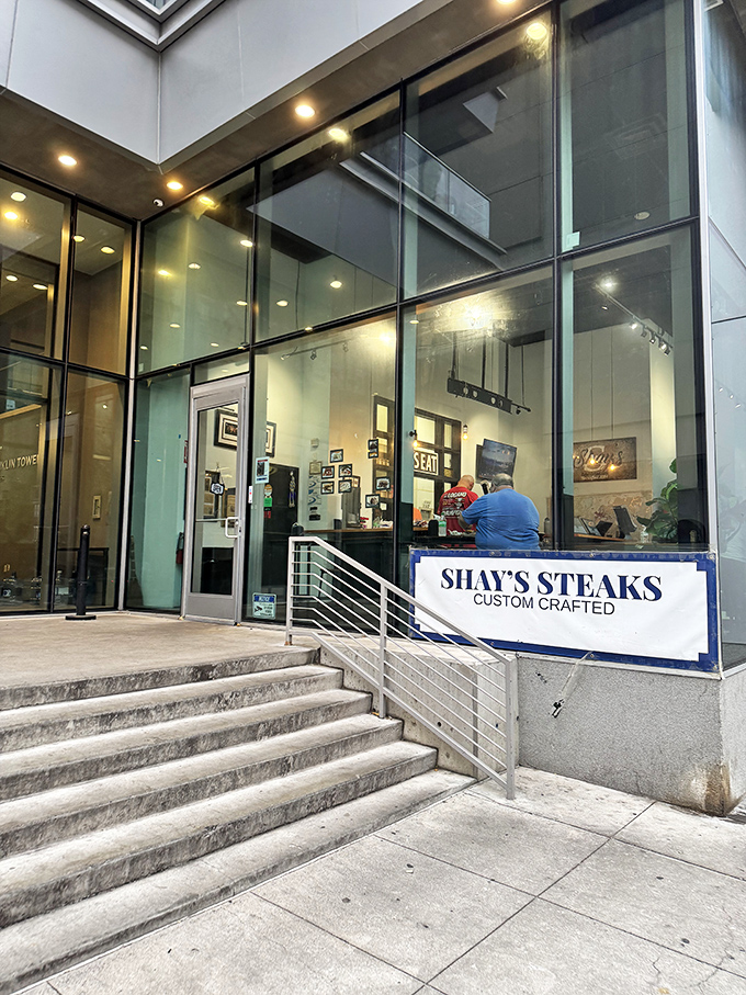 The sleek glass fa&ccedil;ade of Shay's Steaks might look unassuming, but like a good book, you shouldn't judge this culinary treasure by its cover.