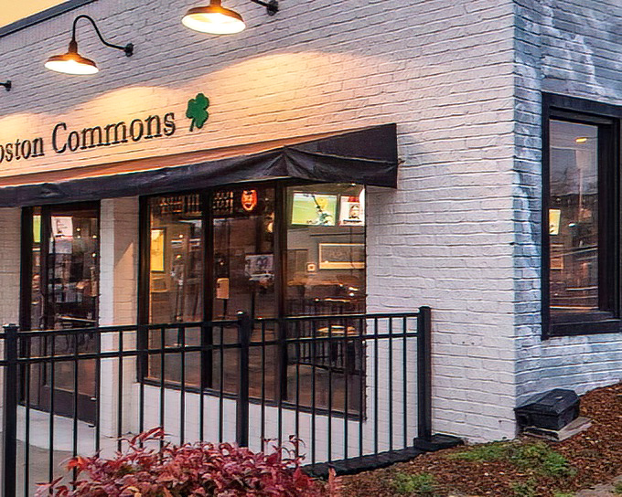 Boston Commons welcomes you with its charming white brick fa&ccedil;ade, shamrock accents, and inviting bench&mdash;the perfect prelude to the British-Irish culinary adventure waiting inside.