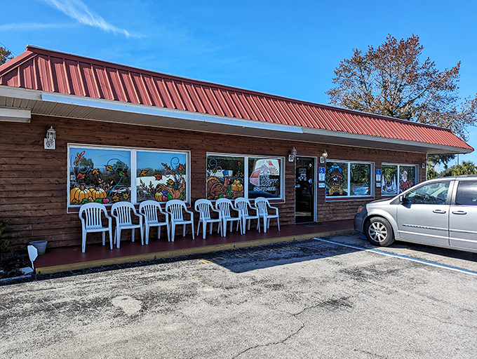 The unassuming exterior of The Biscuit Barn promises no frills, just thrills for your taste buds. Those plastic chairs outside? Florida's most coveted breakfast waiting room.