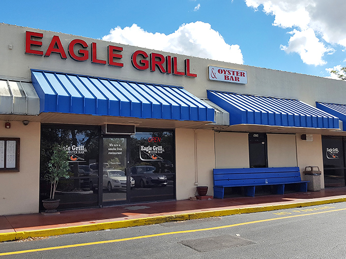 The unassuming storefront that houses seafood greatness. Those blue awnings might as well be waving flags saying, "Treasure Inside!"