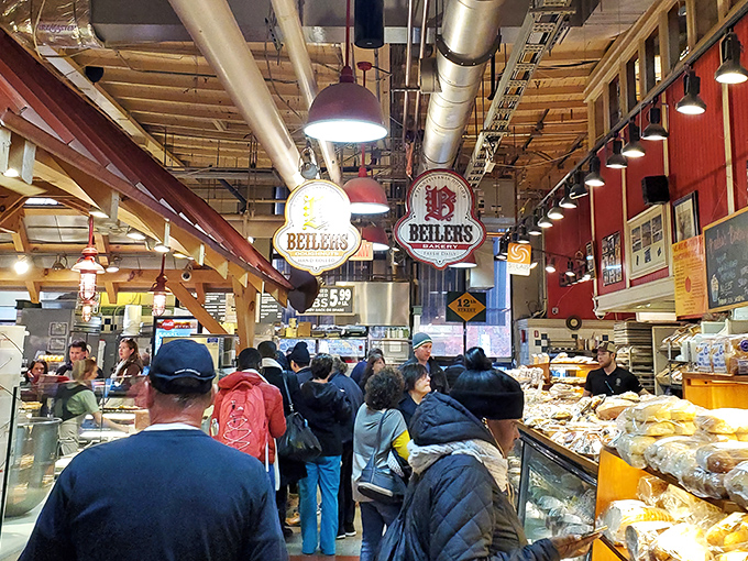The iconic Beiler's signs hang proudly in Reading Terminal Market, beckoning hungry visitors like lighthouse beacons for the dessert-obsessed.