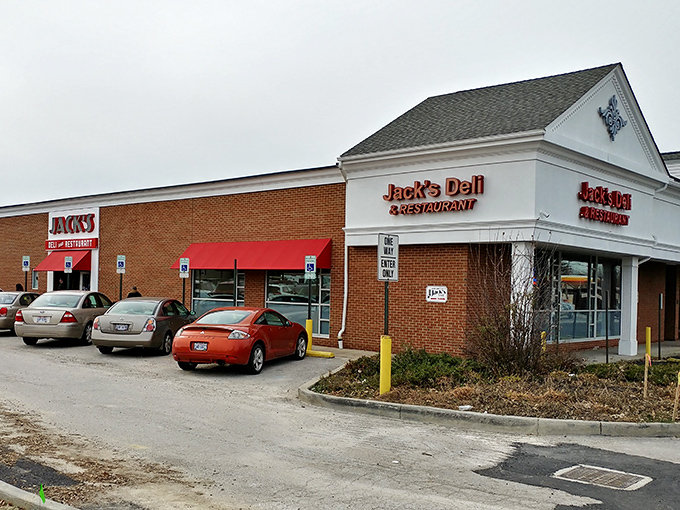 Jack's unassuming brick exterior with its classic red awnings proves once again that the best food experiences often hide in plain sight.