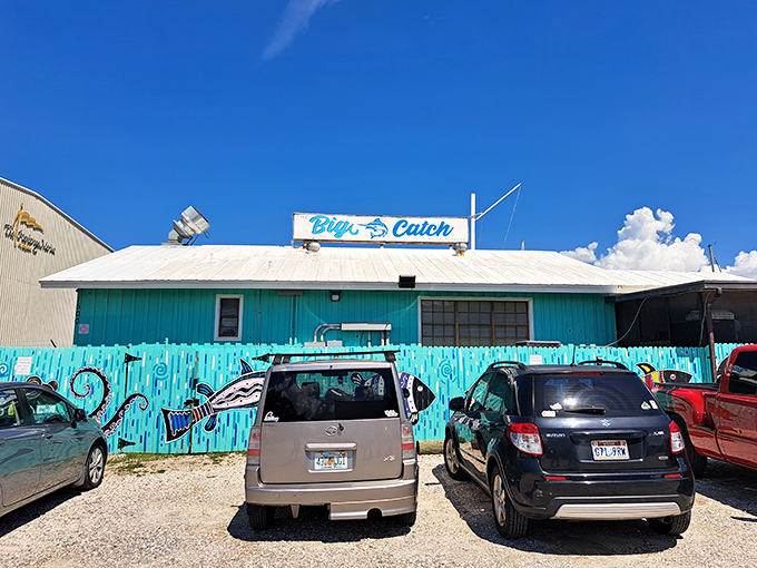 The turquoise facade of The Big Catch at Salt Creek isn't trying to hide &ndash; it's proudly announcing that Florida seafood paradise awaits inside.