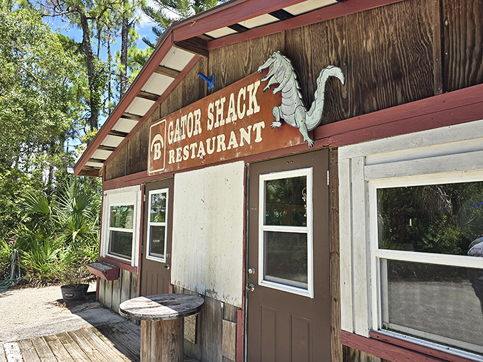 The unassuming exterior of The Gator Shack proves once again that in Florida, culinary treasures often hide in plain sight.