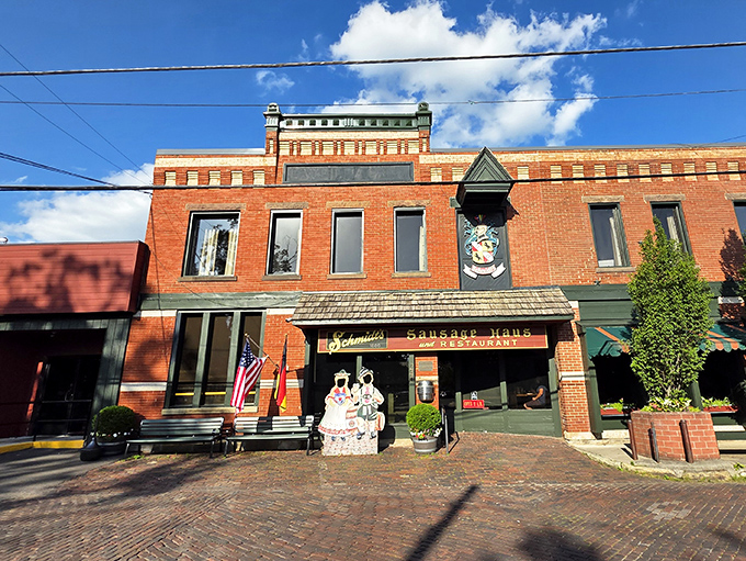 The brick fa&ccedil;ade of Schmidthaus stands proudly in Columbus Grove, where German and American flags flutter side by side&mdash;a delicious cultural alliance in the heart of Ohio.