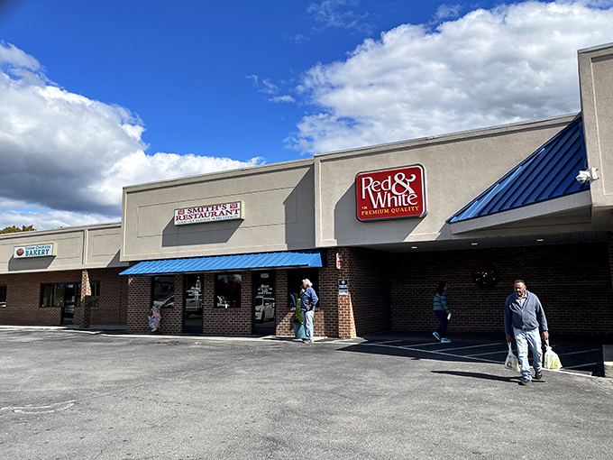 The unassuming brick fa&ccedil;ade with its bright blue awning promises no frills, just honest-to-goodness Southern cooking that's worth every calorie.