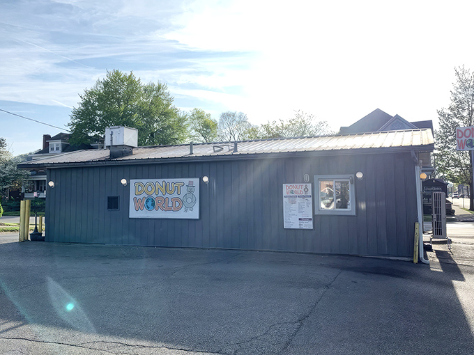 The unassuming exterior of Donut World in Lancaster might not scream "food destination," but locals know better. Just wait until you're inside!