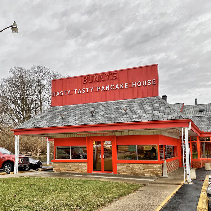 That bright red exterior isn't just eye-catching &ndash; it's a beacon calling all pie lovers home.