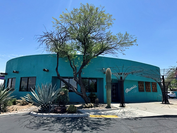 This turquoise treasure looks like it was painted by someone who truly understands joy and breakfast magic.