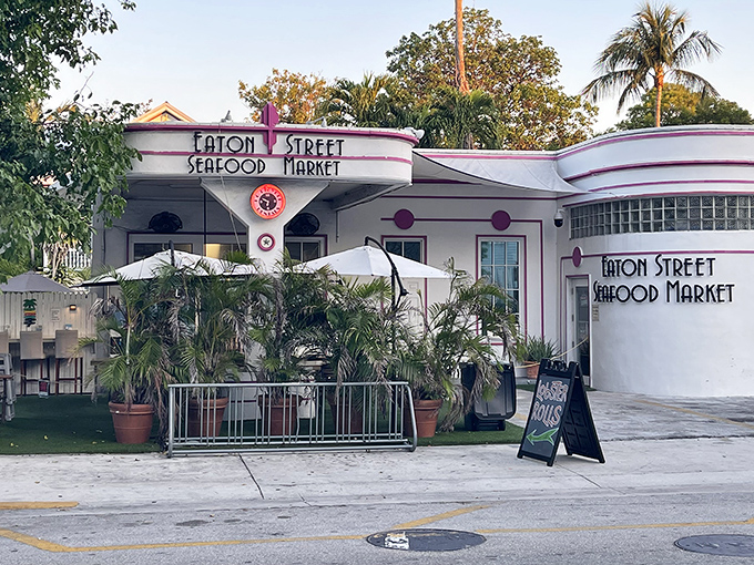 The pink and white Art Deco facade of Eaton Street Seafood Market isn't just eye-catching&mdash;it's a beacon for seafood lovers hiding in plain sight on a Key West corner.