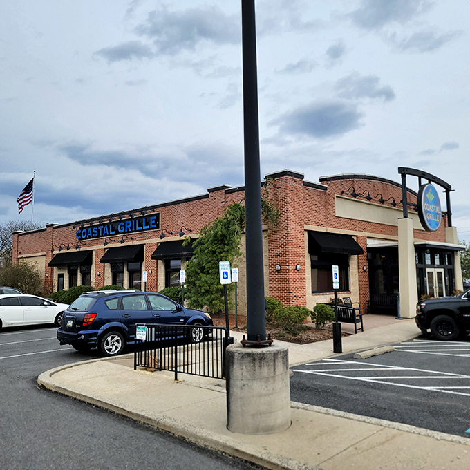 The bright blue sign with its tropical fish logo serves as a culinary lighthouse, beckoning seafood lovers to this unexpected maritime haven in Wyomissing.