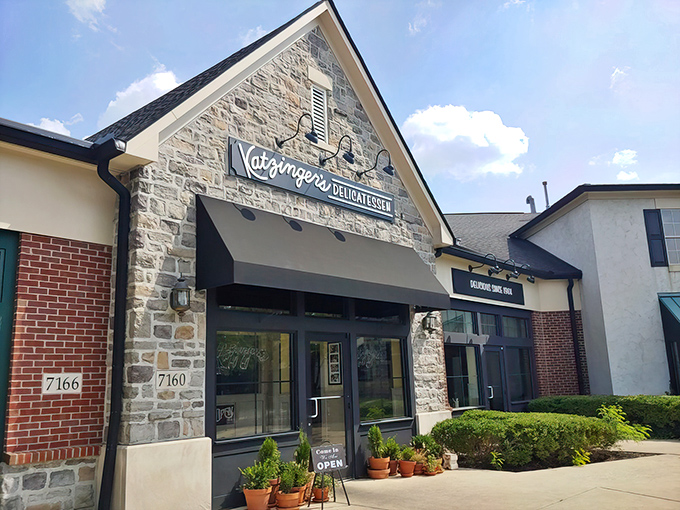 Katzinger's stone and brick exterior stands like a fortress protecting delicious treasures within. You can almost smell the corned beef from the parking lot.