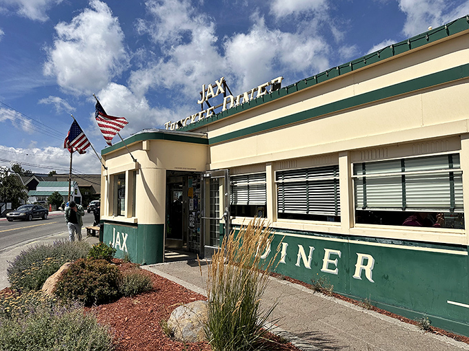 Like a time machine with a side of pancakes, Jax at the Tracks stands proudly in Truckee, its vintage green trim and classic diner silhouette beckoning hungry travelers.