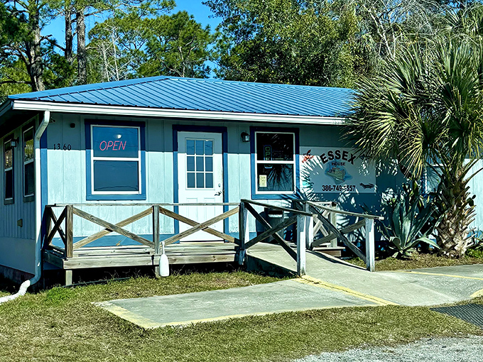 The unassuming blue exterior of Essex Seafood House proves once again that Florida's best seafood treasures often hide in plain sight.