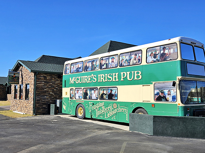 The stone facade of McGuire's stands like an Irish castle that somehow washed ashore on Florida's Gulf Coast. A beacon for hungry souls seeking comfort food paradise.