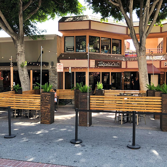 Steve's BBQ announces itself with understated confidence &ndash; a wooden sign that promises authenticity without the flash. Good barbecue never needs to shout.