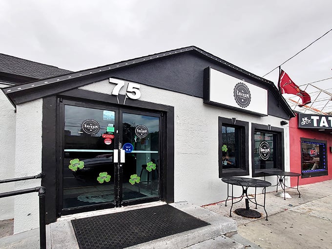 The unassuming exterior of The Tavern Bar & Tacos proves once again that culinary treasures often hide behind modest facades. Number 75 marks the spot where flavor awaits.