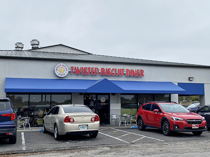 The unassuming exterior of Twisted Biscuit Diner in Tavares hides a carb-lover's paradise within. Blue awnings and a simple sign&mdash;the Clark Kent disguise of superhero breakfast spots.