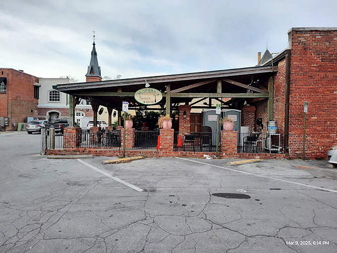 Morgan's Tavern & Grill welcomes you with rustic brick charm and a covered patio that practically begs you to sit and stay awhile.