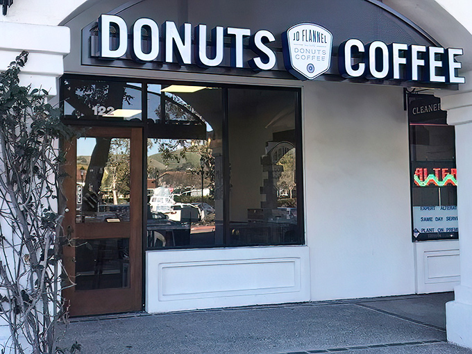 The unassuming storefront that houses donut nirvana. Like finding a Michelin star restaurant in a strip mall, JD Flannel's modest exterior belies the magic within.