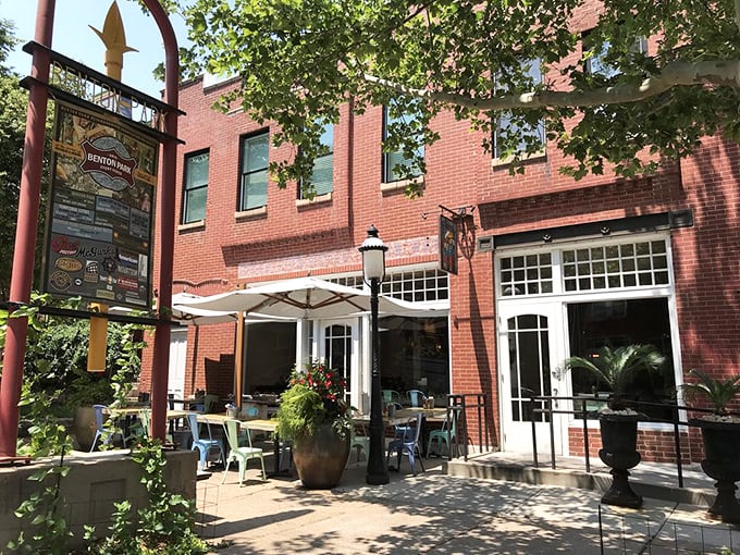 Peacemaker's classic brick exterior in Benton Park invites you in like a seafood siren call, complete with charming patio seating for those perfect St. Louis evenings.