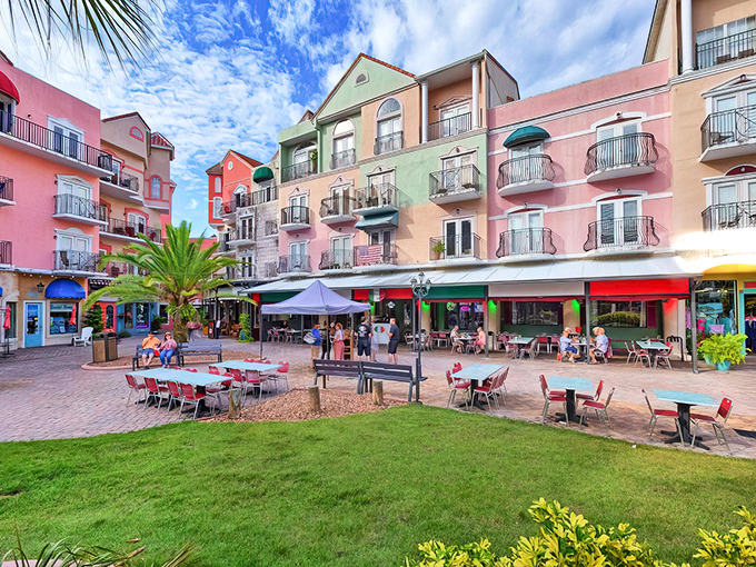 Where charming architecture meets leisurely vibes. Palm Coast's vibrant town squares offer that rare 'why choose when you can have both' relaxing afternoon.
