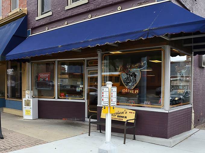 The unassuming storefront of Larrison's Diner beckons from downtown Seymour, promising comfort food treasures behind that glass door. No fancy frills needed when the food speaks volumes.