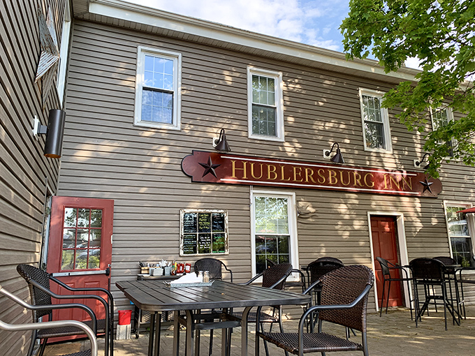 The unassuming exterior of Hublersburg Inn stands like a culinary speakeasy &ndash; no flashy signs needed when the food does all the talking.