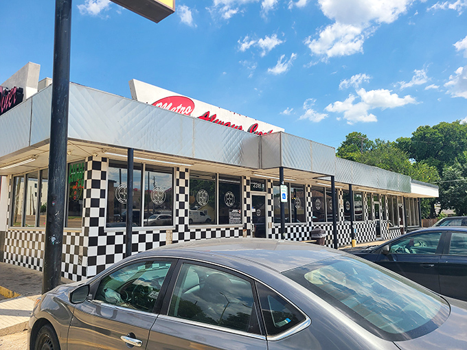 The classic black-and-white checkered exterior isn't trying to impress Instagram &ndash; it's been too busy serving perfect breakfasts for decades.