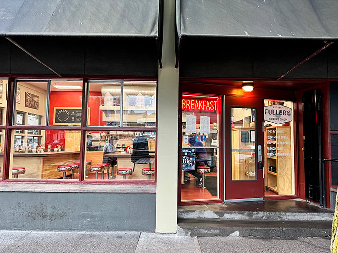 The neon "BREAKFAST" sign in the window isn't just an advertisement&mdash;it's a beacon of hope for hungry Portlanders seeking morning salvation.