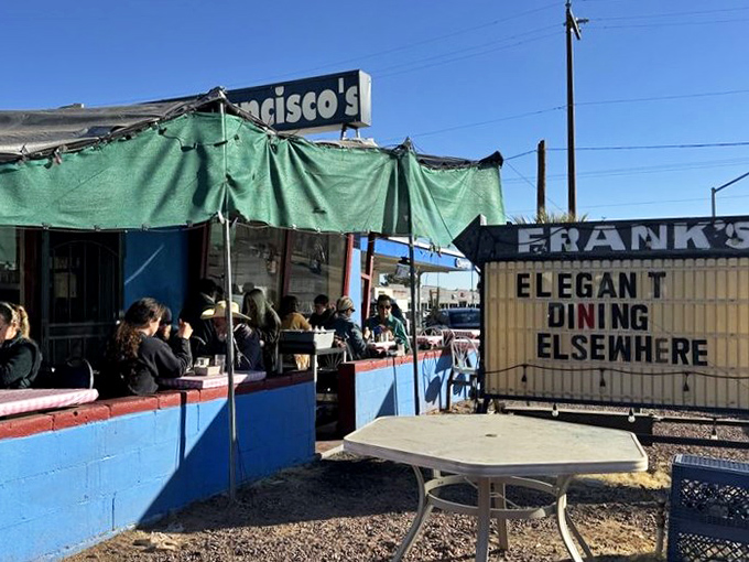 Frank's iconic blue and red exterior isn't trying to impress anyone, which is exactly why it does. Tucson's breakfast pilgrimage spot stands proudly on Pima Street.
