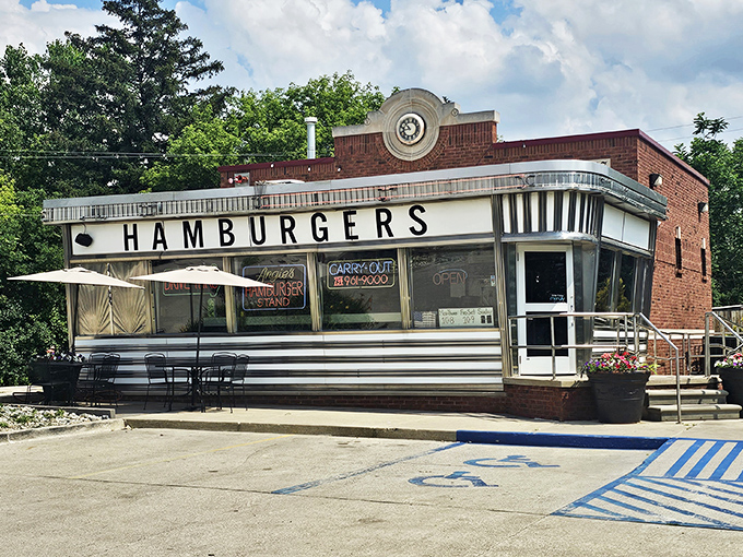 This gleaming chrome time capsule looks like it rolled straight out of Happy Days and decided to stay forever.