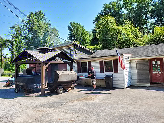 The unassuming exterior of Jake's Grill proves once again that in BBQ, appearances are deliciously deceiving. The best smokehouses often look like this&mdash;humble on the outside, heavenly on the inside.