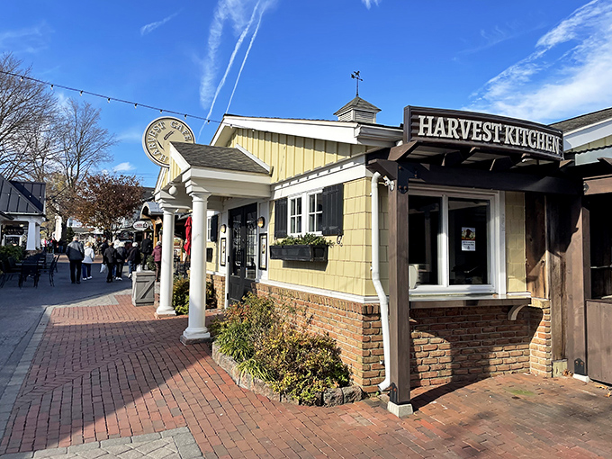 The Harvest Cafe welcomes you with classic columns, cheerful flower boxes, and a promise of comfort food that'll make your grandmother jealous.