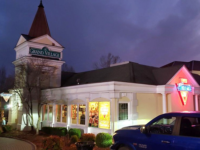 The iconic entrance to Mel's Hard Luck Diner beckons with retro charm and the promise of musical delights within.