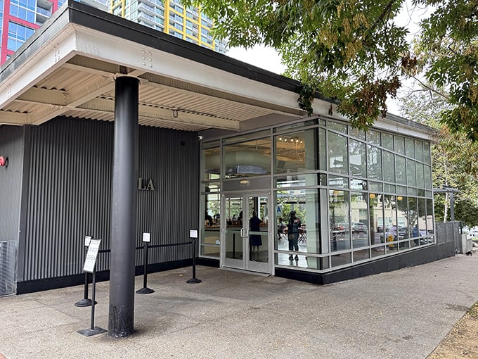 IZOLA's sleek glass-fronted exterior in San Diego's East Village is like finding a modern art gallery dedicated to carbohydrates.