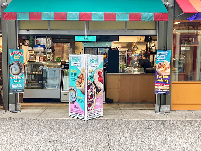 The colorful awning and enticing banners are like sirens calling to carb-lovers everywhere. Cincinnati's sweetest temptation awaits!