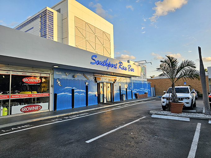 The blue facade of Southport Raw Bar isn't trying to impress anyone, which is exactly why it impresses everyone. Florida dining philosophy at its finest!