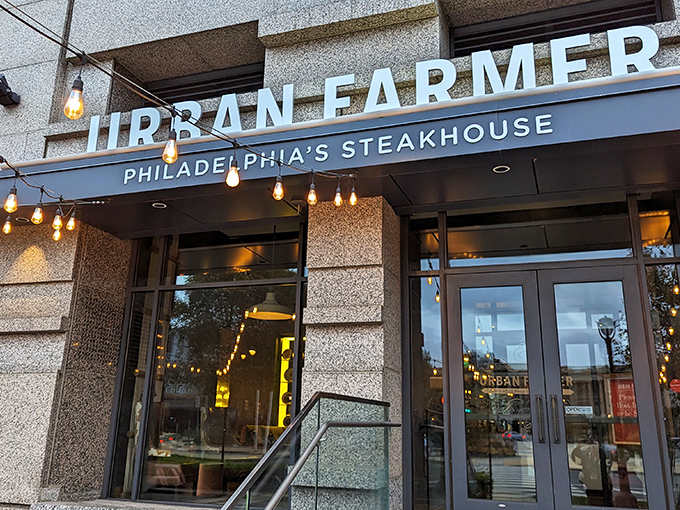 The modern fa&ccedil;ade beckons with its clean lines and warm string lights&mdash;Philadelphia's steakhouse revolution hiding in plain sight.