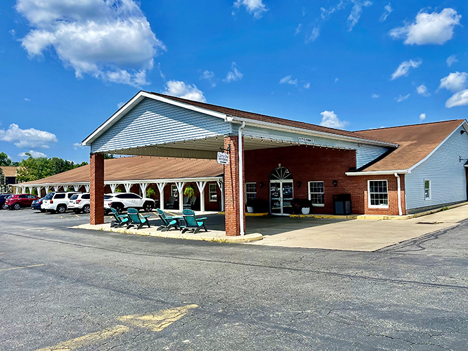 The sprawling white facade of Mary Yoder's stands like a beacon of comfort food against Ohio's blue sky&mdash;a promise of culinary delights within.