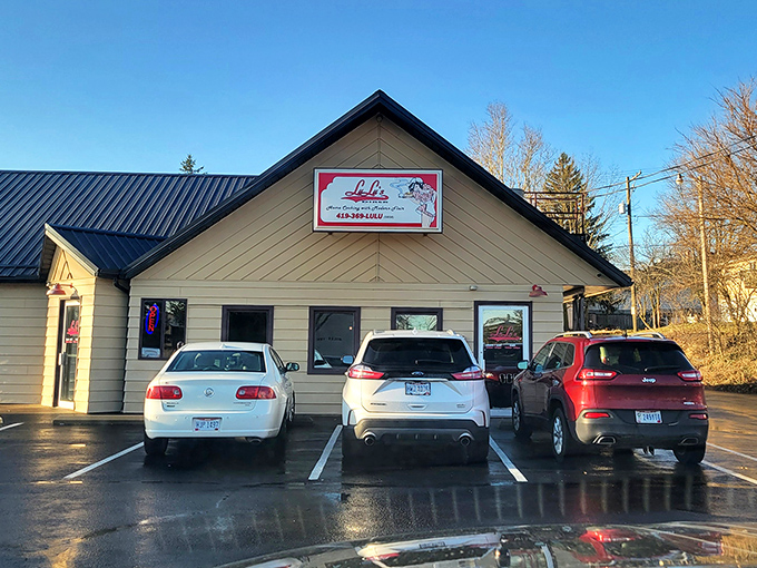 The unassuming exterior of Lulu's Diner proves once again that the best breakfast spots don't need fancy facades&mdash;just the promise of deliciousness inside.