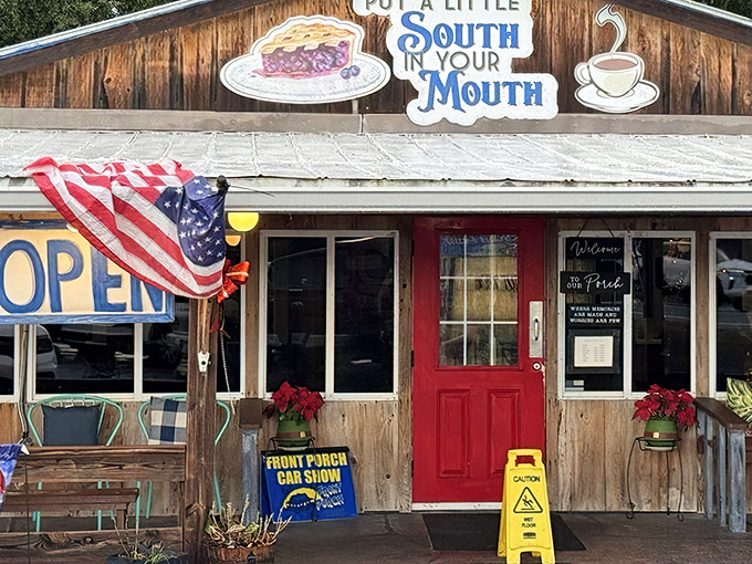 The wooden facade with its "Put a Little South in Your Mouth" sign isn't just charming&mdash;it's a promise this Dunnellon gem delivers on with every bite. 