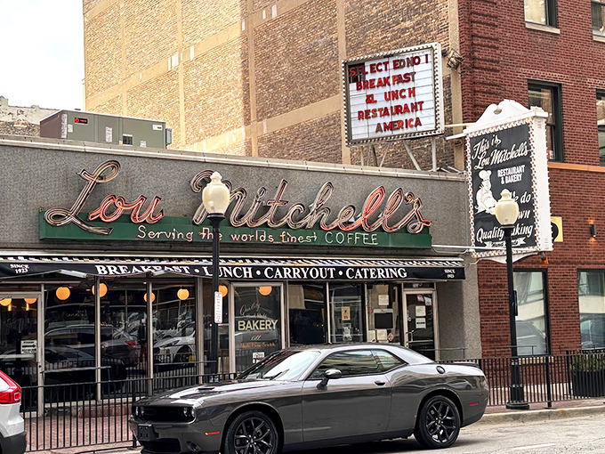 The iconic neon sign beckons hungry Chicagoans like a breakfast lighthouse. Lou Mitchell's has been the starting line for Route 66 adventures and morning cravings alike.