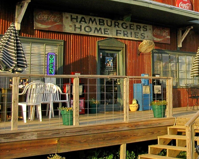 This rustic roadhouse exterior promises the kind of authentic Texas dining experience that never goes out of style.