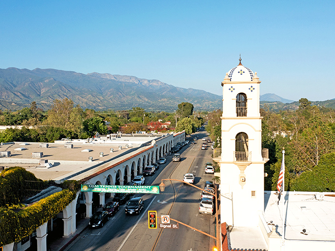 Ojai's iconic bell tower stands sentinel over downtown, a Spanish Colonial beacon that seems to whisper, "Slow down, you've arrived somewhere special."